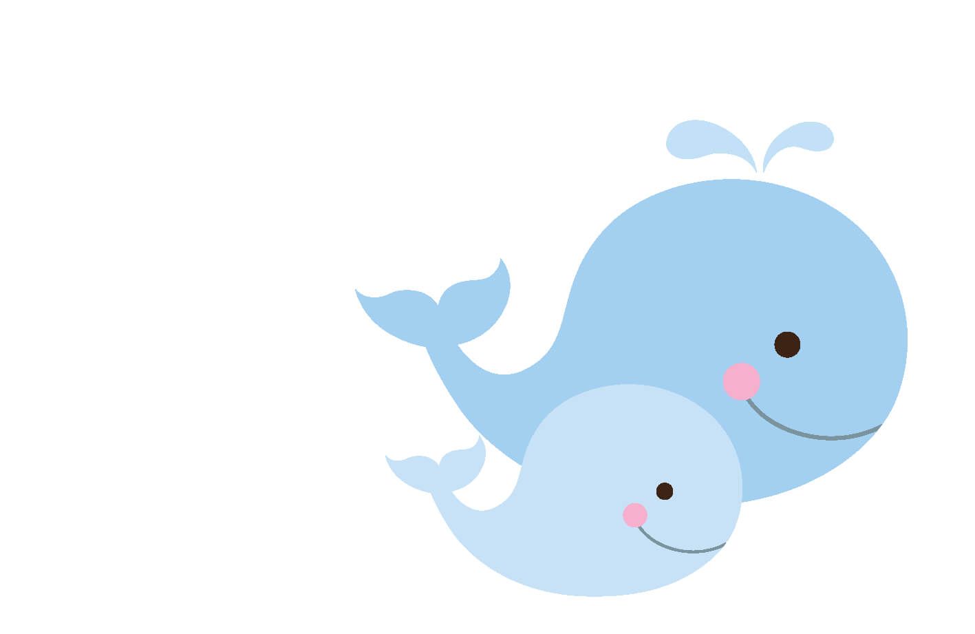 Lächelnde Wale - Fototapete